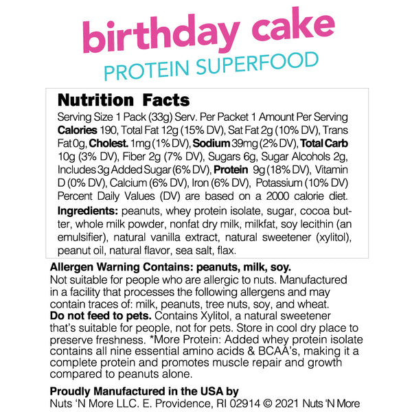 Birthday Cake Peanut Butter Snack Size Sample (1 Packet)